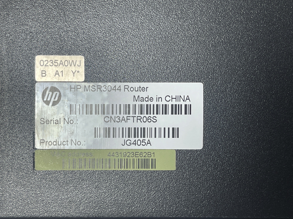 HPE FlexNetwork MSR3044 Router JG405A 3x 1GbE RJ45 2x SFP 1x PSU BGP ...