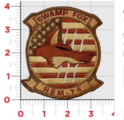 NAVY HSM-74 SWAMP FOX US FLAG TAN EMBROIDERED HOOK & LOOP PATCH | eBay