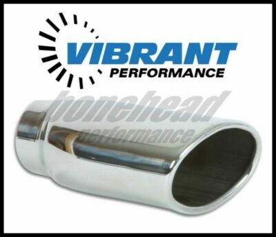 Vibrant 1406 4.5" x 3" Oval Stainless Steel Tip (Single Wall, Angle Cut ...