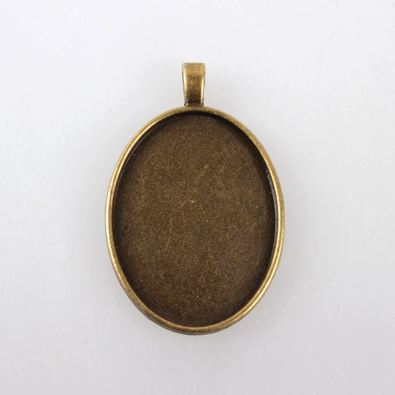 10pcs Antique Bronze DIY Pendant Cabochon Setting Bezels Blanks Oval ...