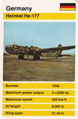Top Trumps Card aircraft WW2 Heinkel HE-177 (2) | eBay
