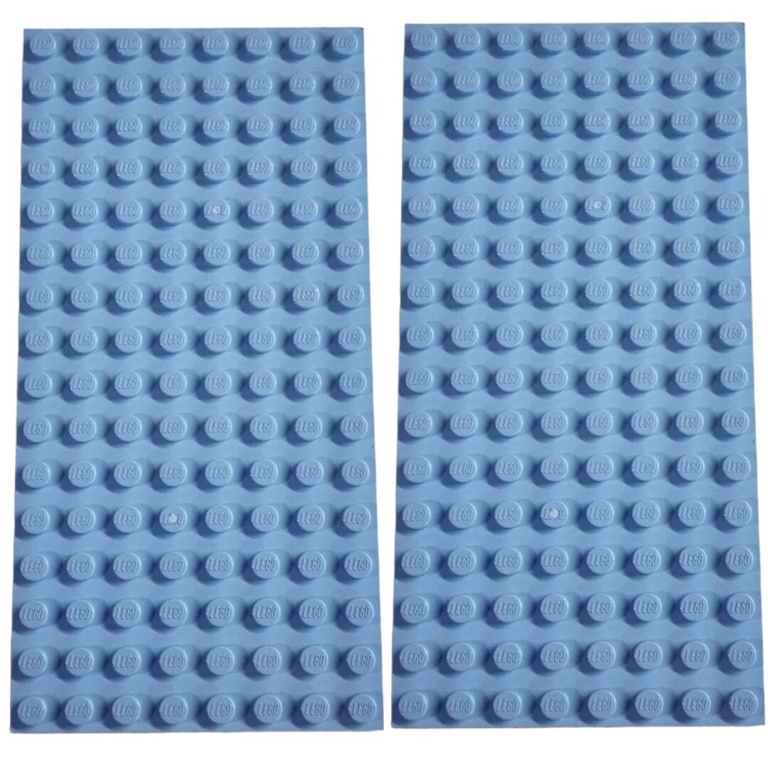 NEW Lego BASEPLATE 8x16 Bright Light Blue * Set of 2 * Friends Disney ...