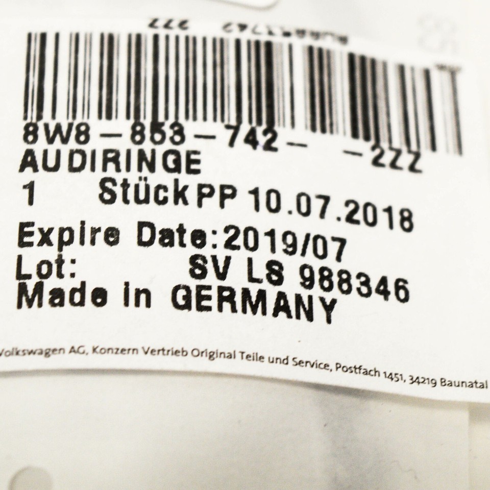 NEW OEM AUDI A5 8W6 REAR TAILGATE BOOT LID EMBLEM BADGE RINGS ...