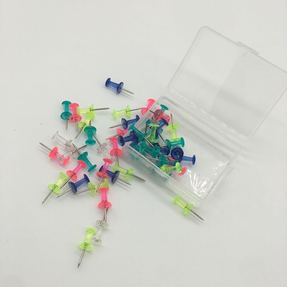 40 Pcs Coloured Thumb Tacks Thumbtack Bulletin Board Push Pins ...