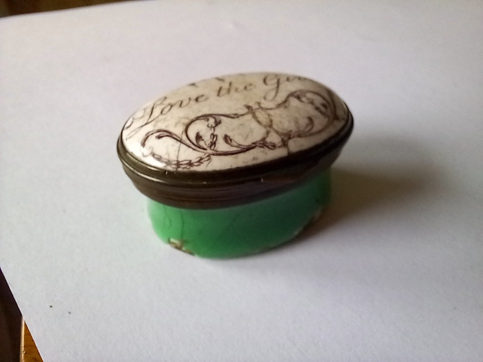 ANTIQUE GEORGIAN 17TH 18TH CENTURY THE GIVER PAINTED ENAMEL LOVE TOKEN ...