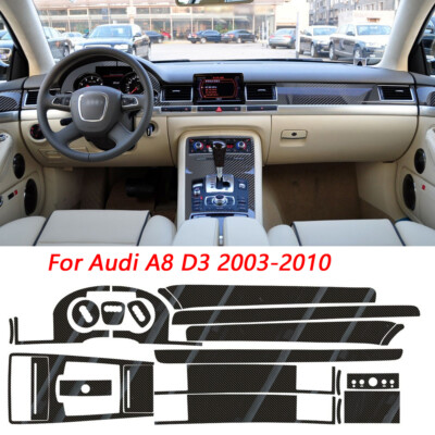 For Audi A8 D3 2003-2010 5D Carbon Fiber black Pattern Interior DIY ...