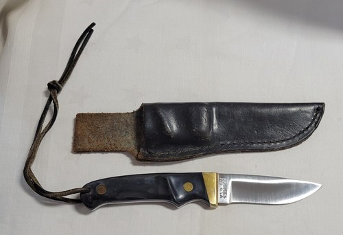 VINTAGE SCHRADE + PH1 FIXED BLADE SMALL HUNTING SKINNING KNIFE W/SHEATH ...