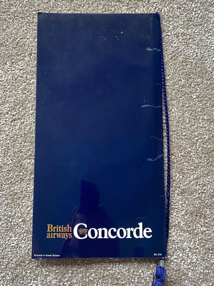 British Airways Concorde - rare LHR to Bahrain Menu from 1970s 'Crown ...