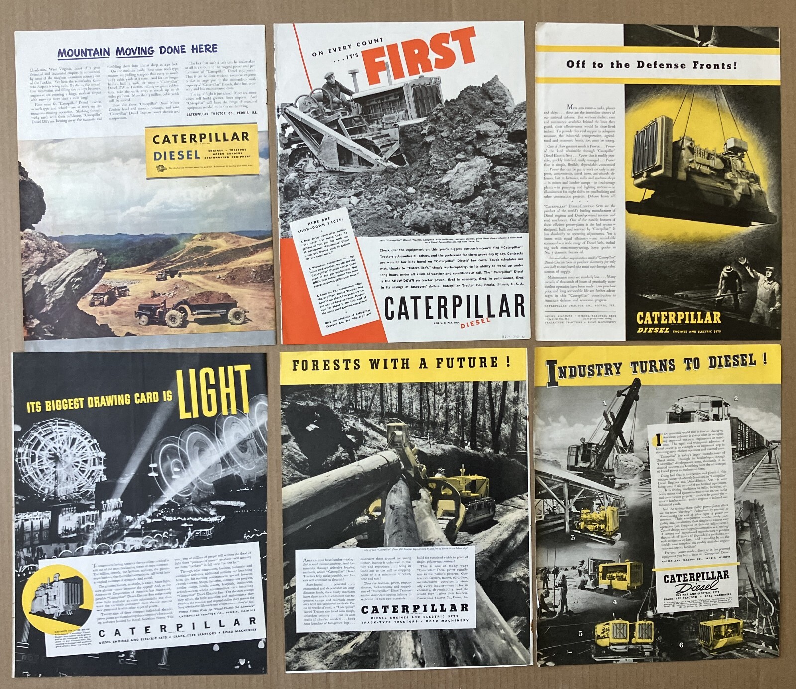 Caterpillar Diesel Advertisements Lot of 6 | eBay