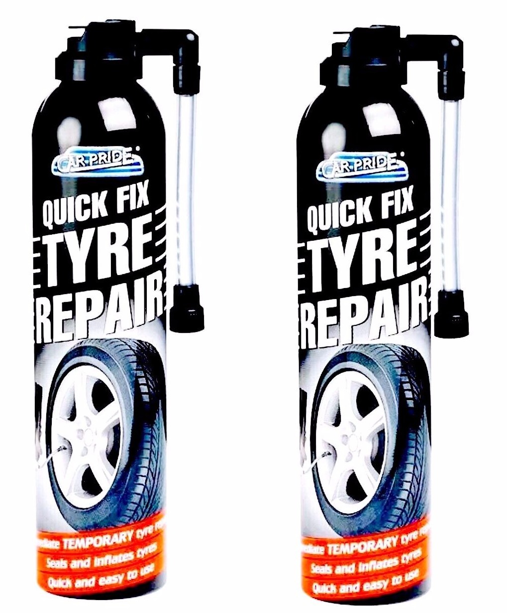 Pack Of 2 Emergency Tyre Sealant 300ml Puncture Rapid Repair Fix Tire ...