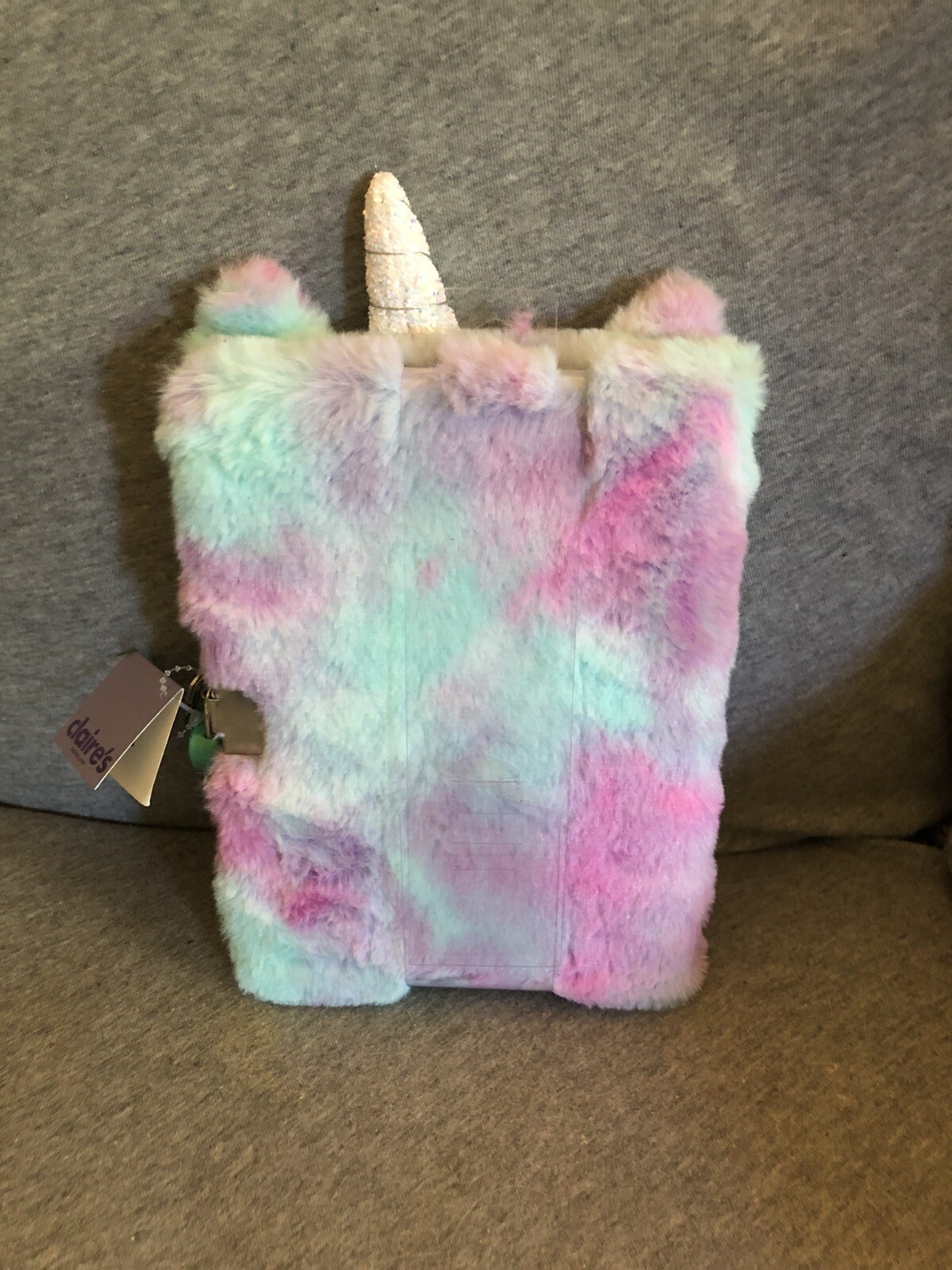 CLAIRE'S RAINBOW UNICORN PLUSH PLANNER JOURNAL DIARY WITH LOCK & KEYS ...