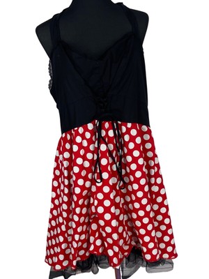 Torrid Minnie Mouse Red Polka Dot Ladies Dress Halloween Costume Size ...