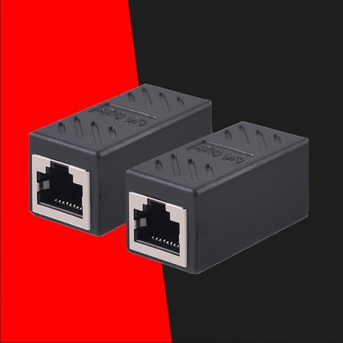 2PC RJ45 Female to Female Network Cat5e Ethernet LAN Connector Adapter ...
