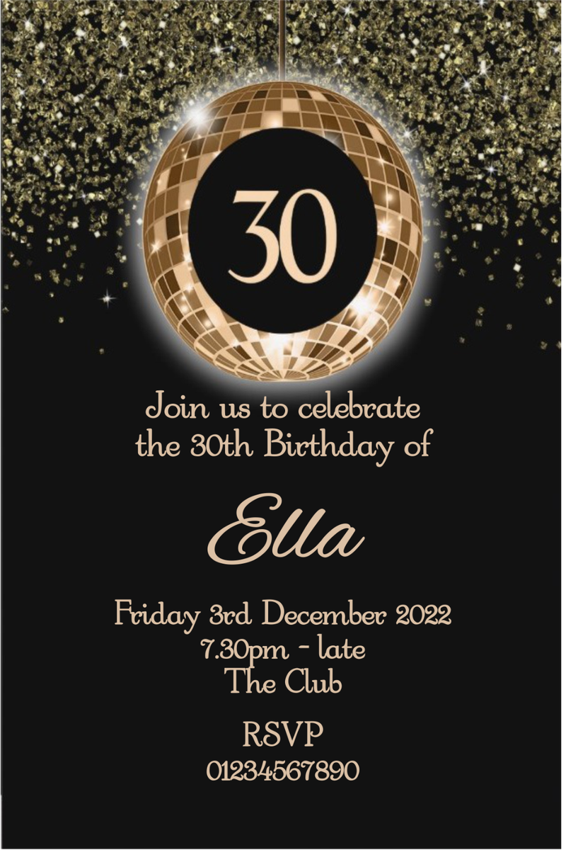 30th Birtday Invitations Birthday Party Invitations Custom Birthday