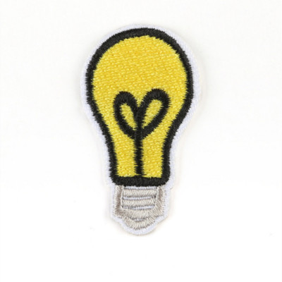 Mini Yellow Light Bulb Patch Iron On Embroidered Applique Cute Kawaii ...