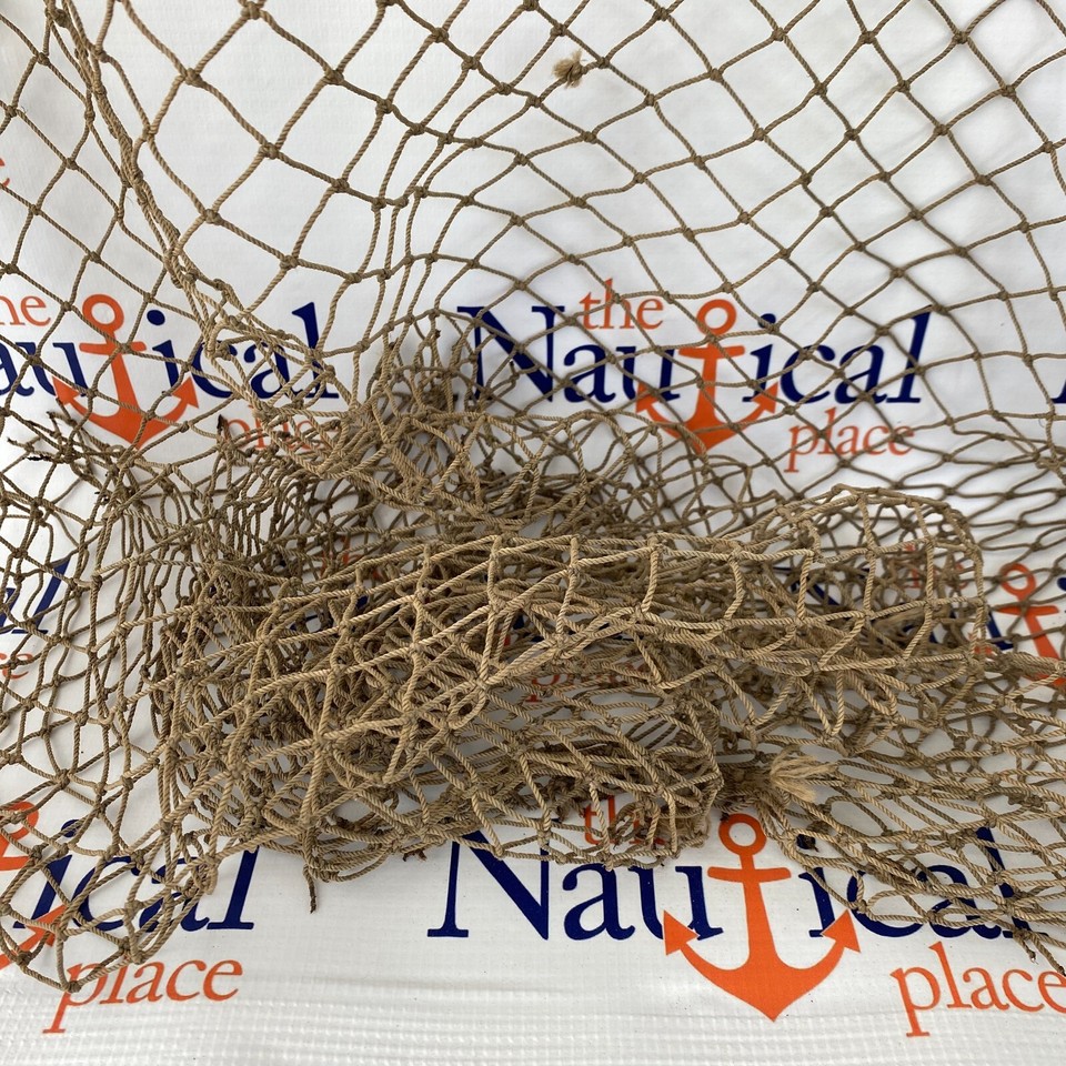 Authentic Used Fishing Net 5'x10' - Fish Netting - Old Vintage Nautical ...