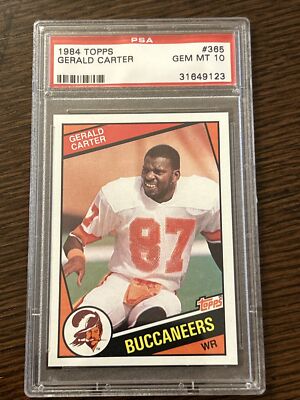 1984 TOPPS GERALD CARTER ROOKIE RC 365 TAMPA BAY BUCCANEERS TOP POP ...