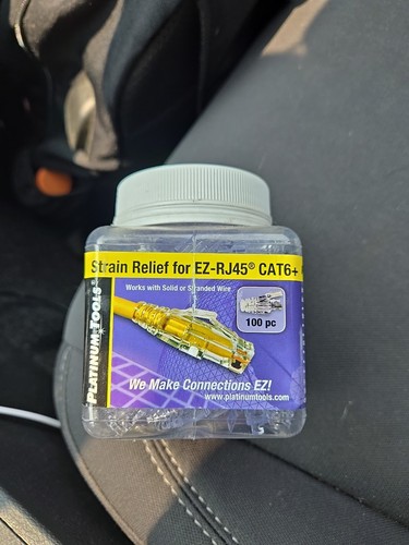 Platinum Tools 202036J EZ-RJ45 CAT6 Clear Strain Relief 100 Pack Jar ...