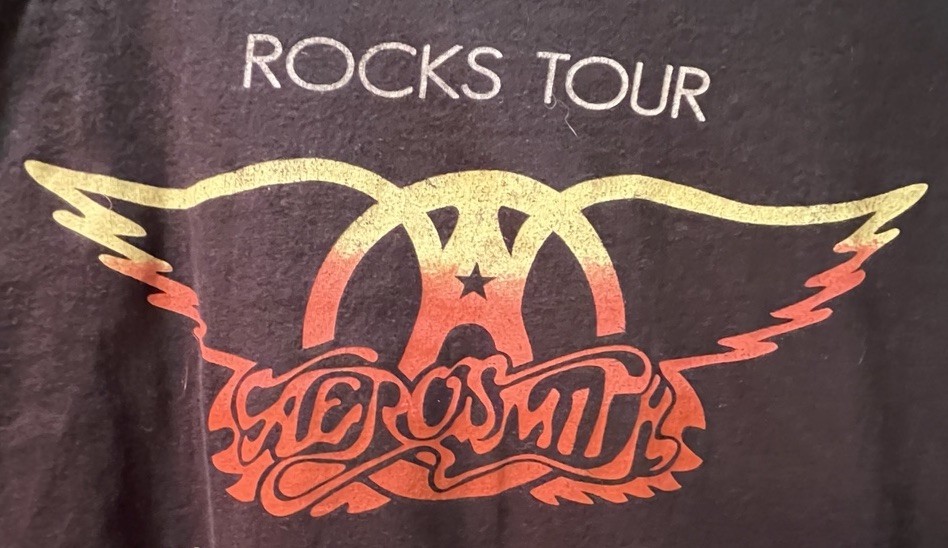 Aerosmith Vintage Style ‘76- ‘77 Aerosmith’s Rocks Tour Dual Graphic T ...