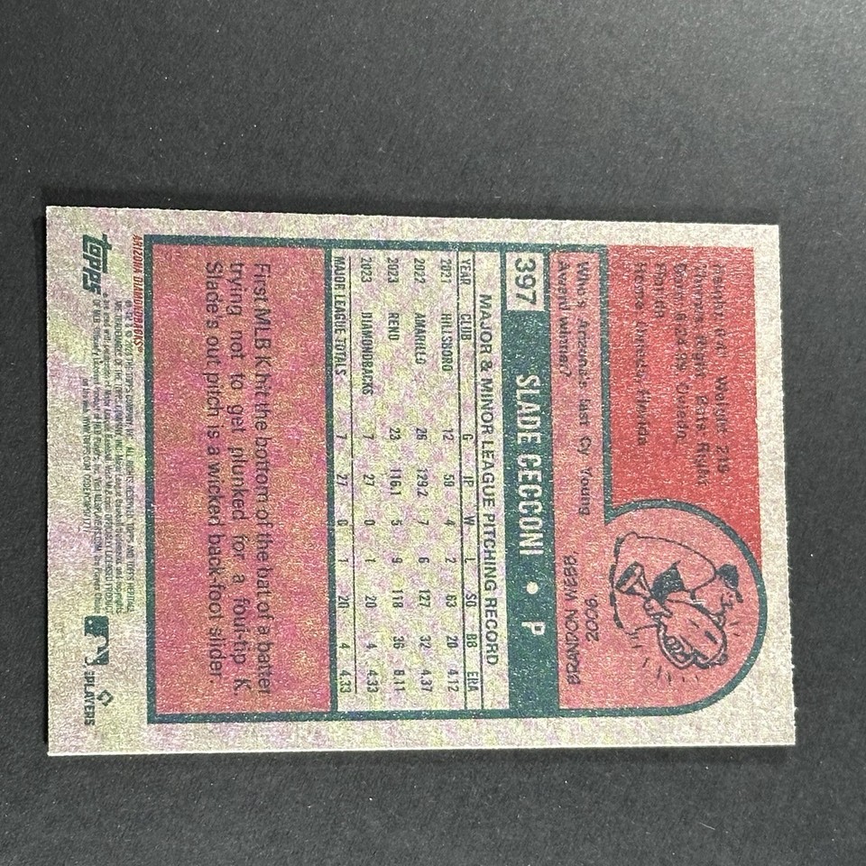 2024 Topps Heritage Slade Cecconi 397 Arizona Diamondbacks Baseball ...
