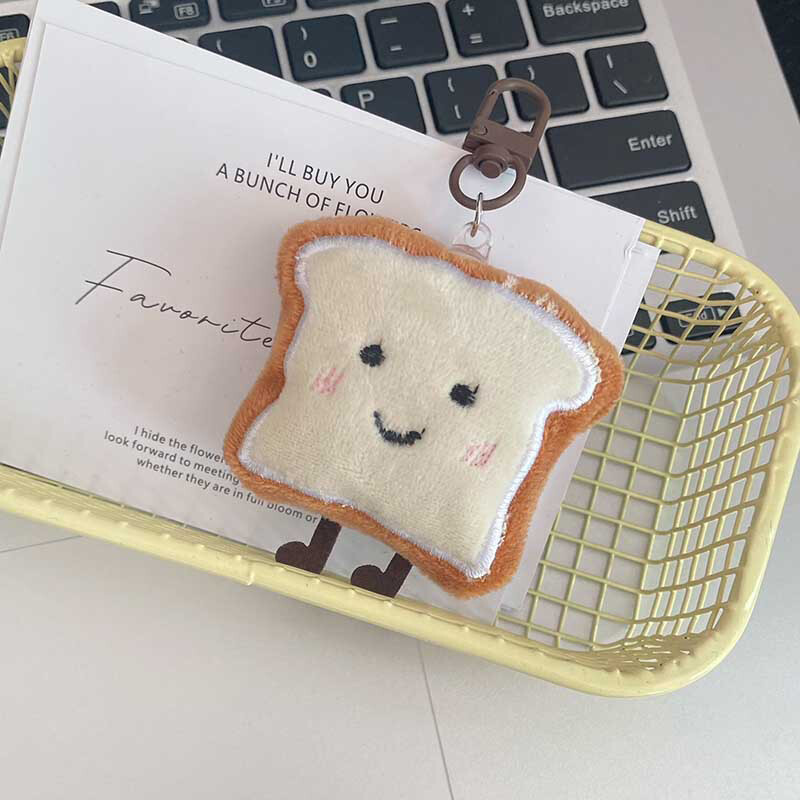 Cartoon Plush Toast Bread Figure Pendant Key Chain Backpack Hangings ...