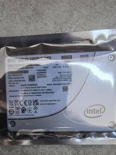 30pcs Intel 960GB S4520 SSD 6Gb/s 2,5" SATA III SSDSC2KB960GZ Solid ...