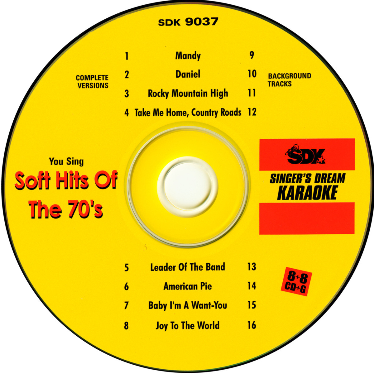 Karaoke cdg multiplex 8+8 Singer's Dream SDK-9037 SOFT HITS OF THE 70's ...