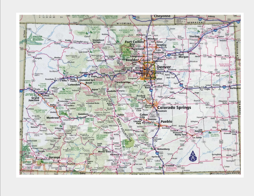 County Map Of Colorado With Roads Colorado Road Map CO Road Map