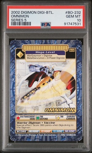 Digimon Digi-Battle TCG Series 5 Bo-232: Omnimon Non-Holo PSA Gem Mint ...