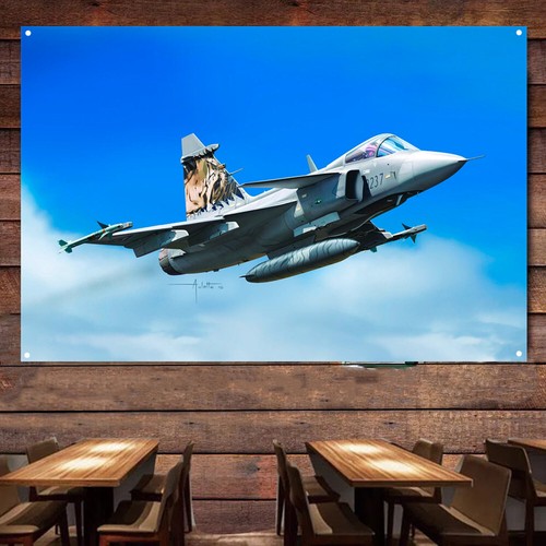 Sweden JAS 39 Gripen Attack Fighter Banner Military Art Poster Wall ...