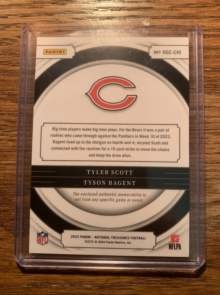 2023 National Treasures Tyler Scott & Tyson Bagent RC Dual Patch RC ...
