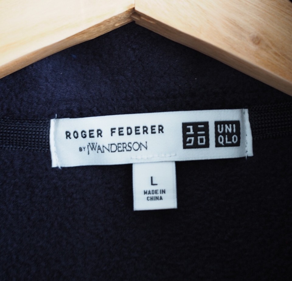 Roger Federer Fleece Full Zip JW Anderson Uniqlo Sweater Jacket Large ...