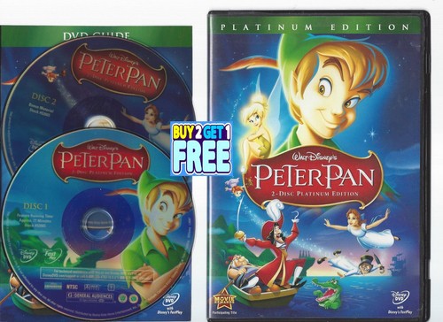 Disney Peter Pan (DVD, 2007, 2-Disc Set, Platinum Edition) Disc & Cover ...