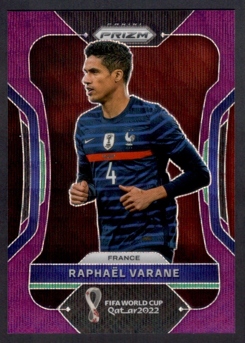 2022 Panini Prizm World Cup Purple Wave Raphael Varane 37/99 France ...