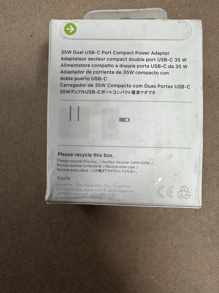 new APPLE 35W USB-C DUAL POWER ADAPTER ORIGINAL. PART A2571 | eBay