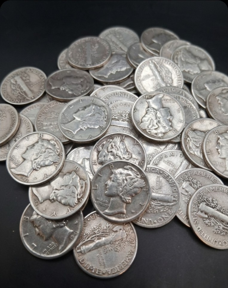 90% Junk Silver Coins $1 Face Value - Mixed Coins Average Circulated ...