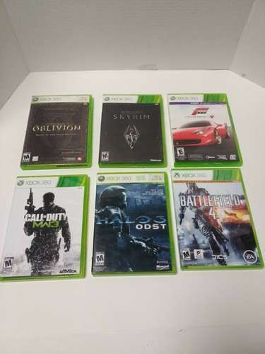 Lot of 6 Xbox 360 Games: Skyrim, Oblivion, Forza, MW3, Battlefield 4 ...