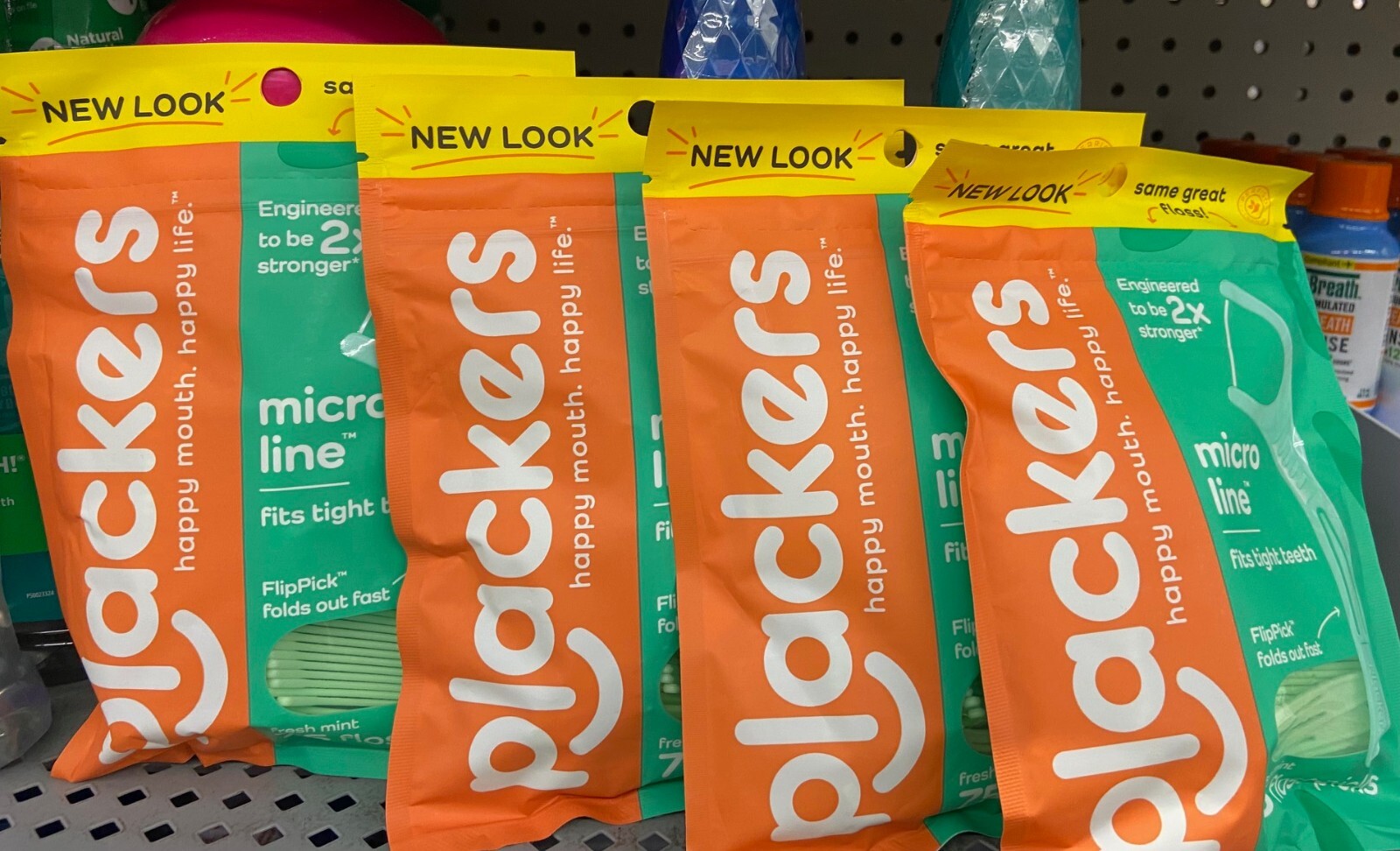 4 Pack Plackers Dental Flossers Mint Freshens Breath 75 Each 300 ct | eBay