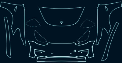 2017-2023 Tesla Model 3 DIY Precut Hexis PPF Kit Front Coverage | eBay