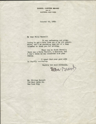 DANIEL C. BEARD - TYPED LETTER SIGNED 10/23/1939 | eBay