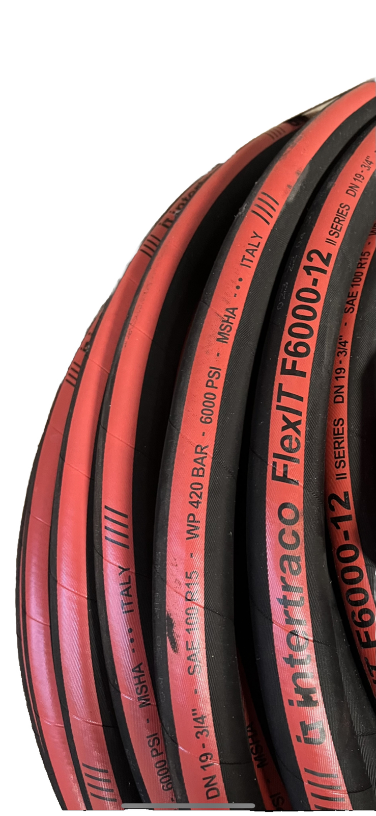 INTERTRACO HYDRAULIC HOSE 3/4" 50' FEET FOUR WIRE HOSE SAE 100R15 6000 ...