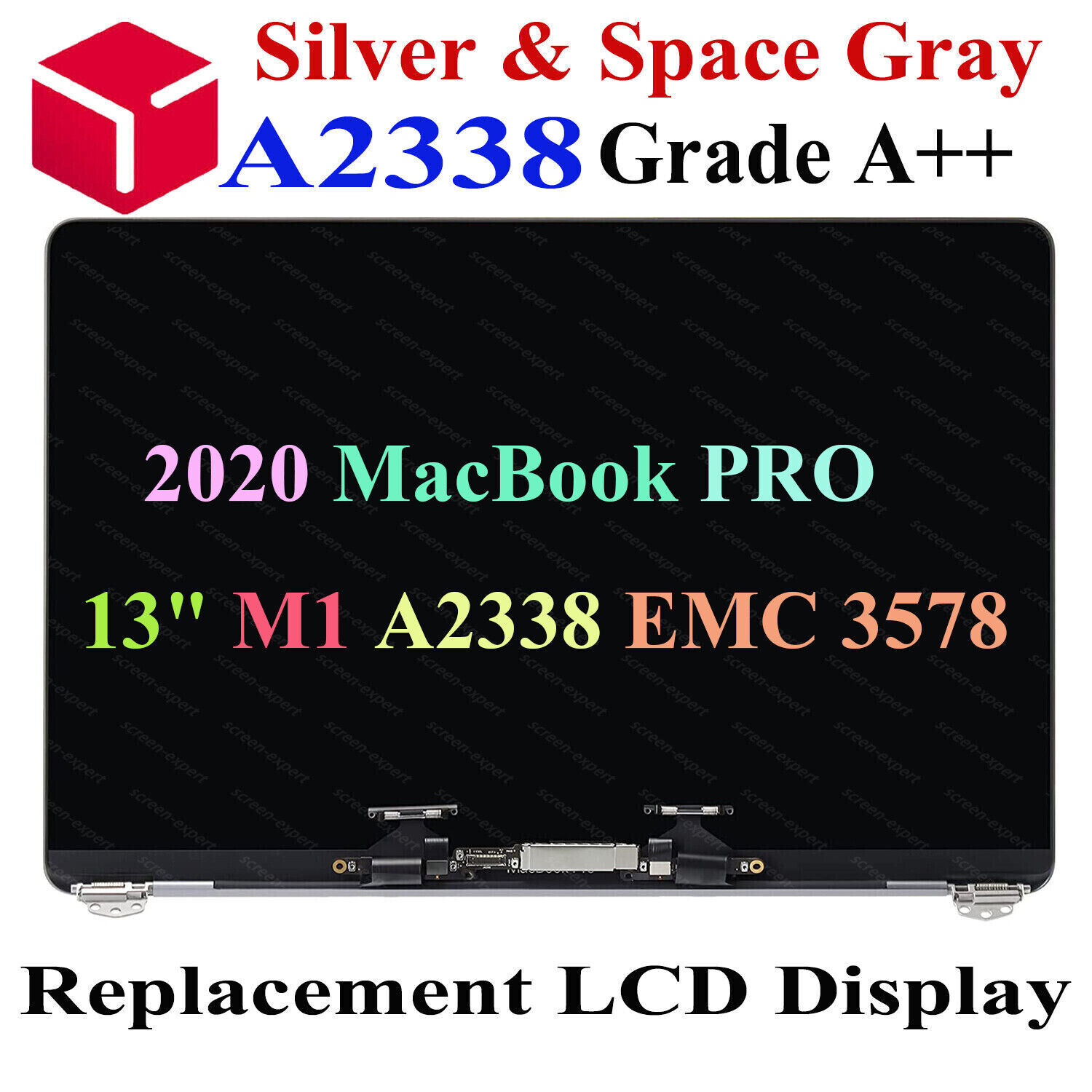 Apple Macbook 13" A2338 M1 2020 Space Gray Silver LCD Panel Assembly ...