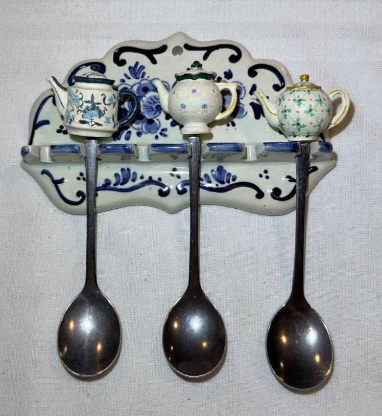 Tea Spoons set of 3 with Tea Pot handles 5 inch with Wall Hanging ...