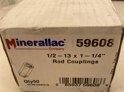 Qty 50 Hex Rod Coupling Nuts 1/2-13 x 1-1/4" Threaded Rod Connectors ...