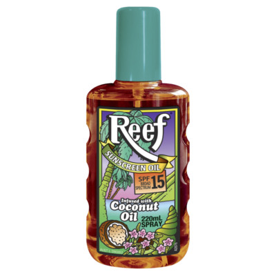 Reef Coconut Sunscreen Oil SPF 15 220mL Spray Broad Spectrum ...