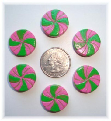 6PC PINWHEEL PINK LIME SWEET CANDY FLAT BACK FLATBACK RESINS FOR ...