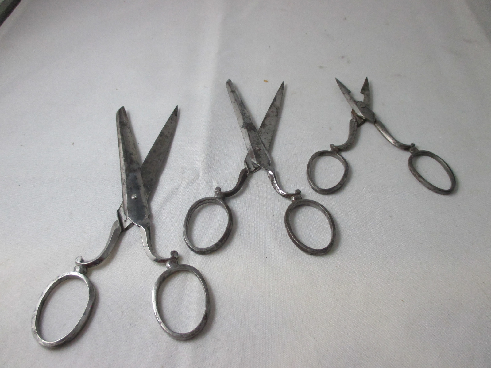 3 marked set of SCISSORS in BLUE SHEATH ;ORIGINAL ANTIQUE c1800's | eBay