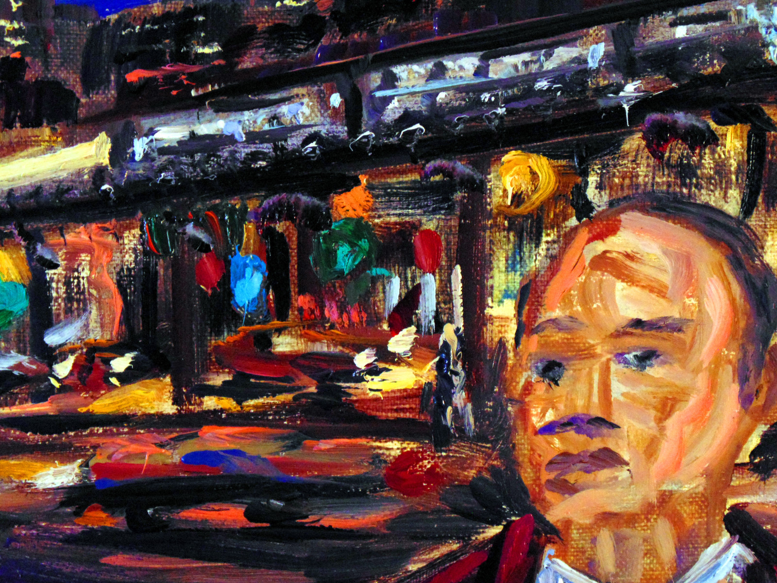 PRIVATE GAME Arthur Robins Original OIL Pool Table Painting NYC Art ...