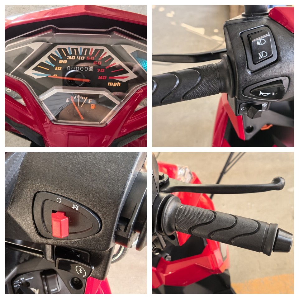 X-PRO Orion 200 Moped Scooter with 14" Alloy Wheels,Electric/Kick,LED ...