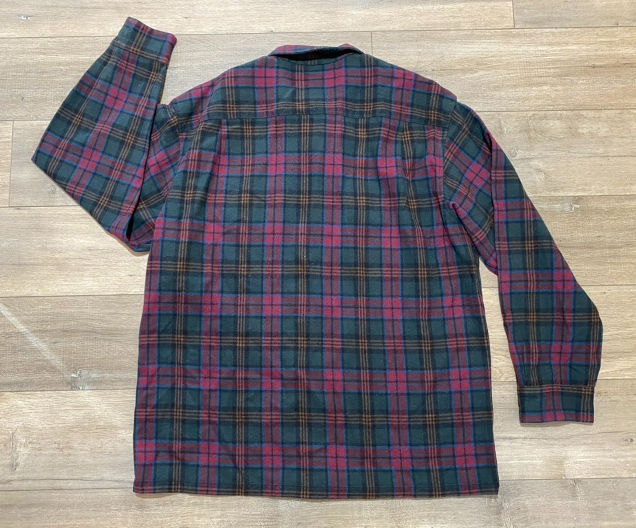Pendleton Board Shirt Surf Plaid Size Mens L Wool Flap Pockets Loop ...